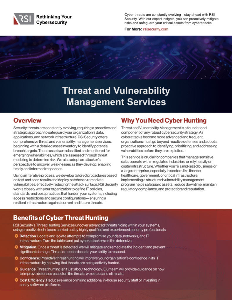 Threat & Vulnerability Management Resources | RSI Security